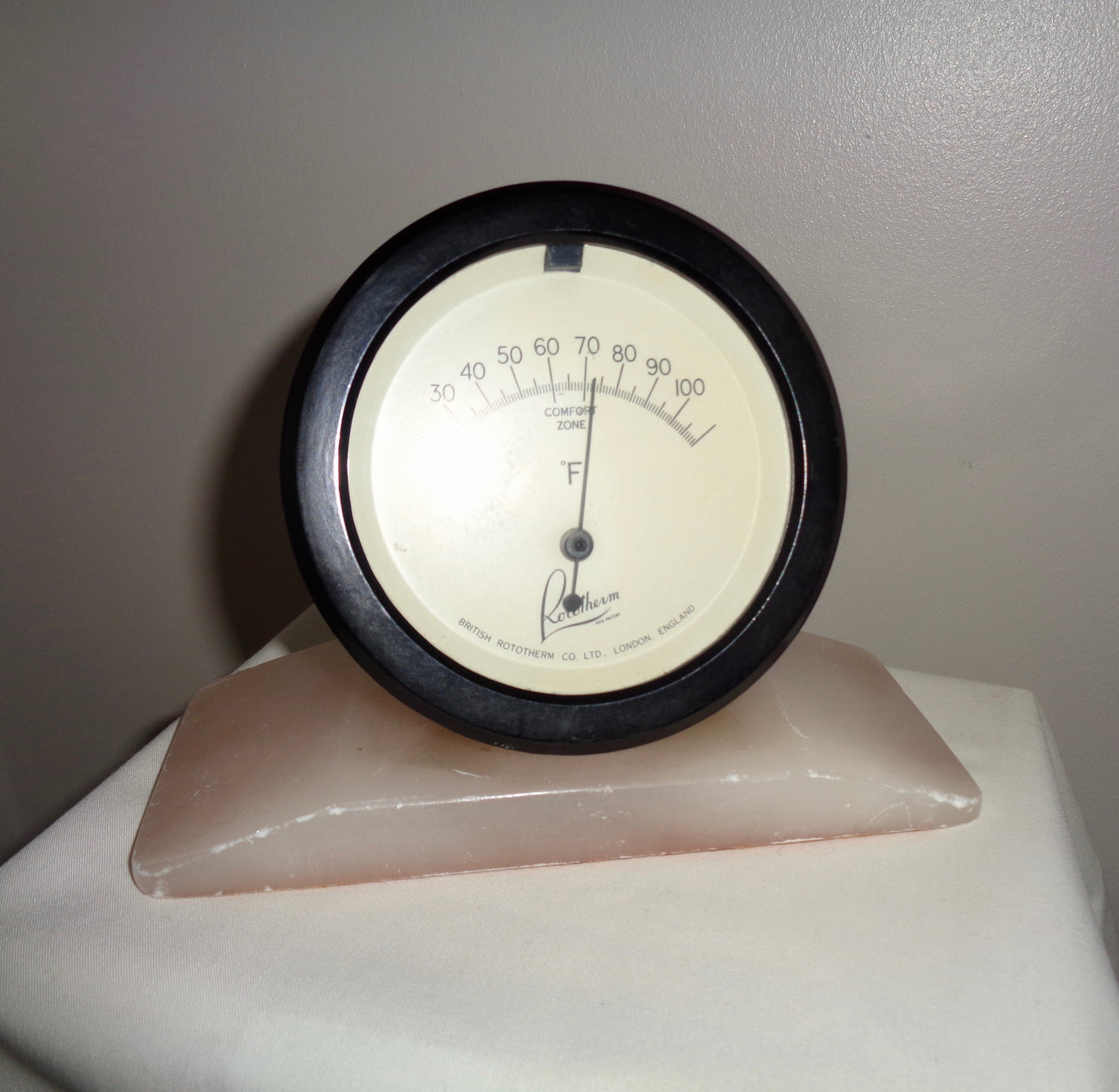 Vintage Bakelite Rototherm Thermometer On Alabaster Base – Mullard ...