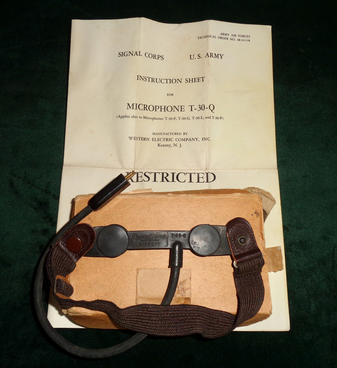 WW2 US Army Signal Corps Throat Microphone T-30-Q Made By Western Elec ...