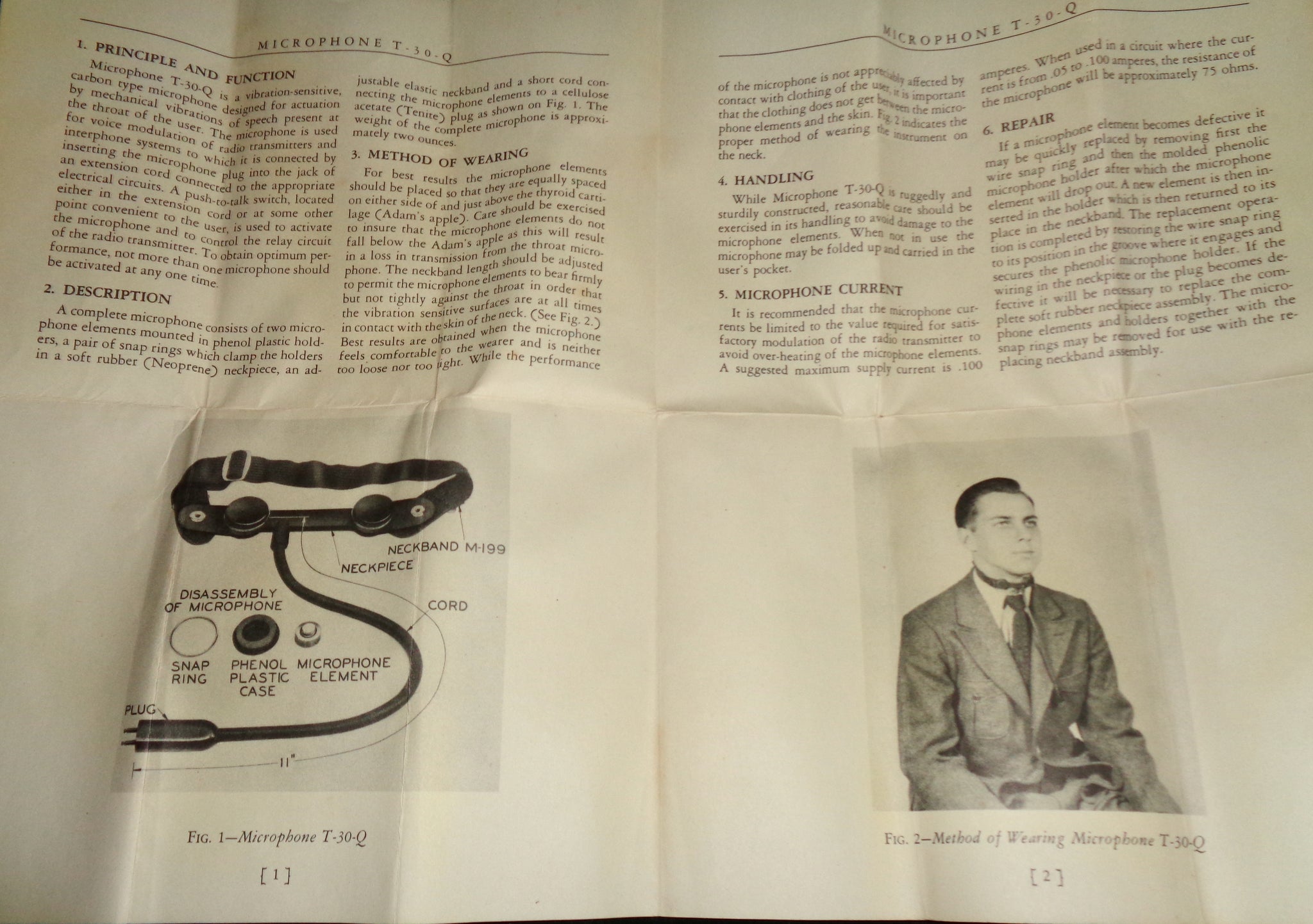 WW2 US Army Signal Corps Throat Microphone T-30-Q Made By Western Elec ...