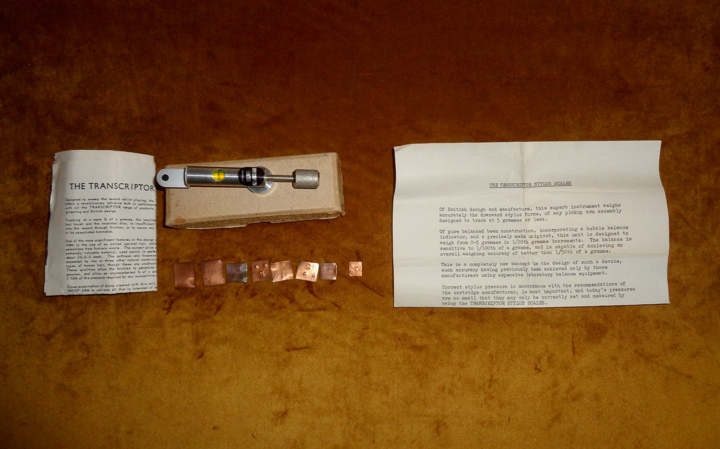Vintage Transcriptor Stylus Scales For Measuring Pressure Of A Pick Up ...
