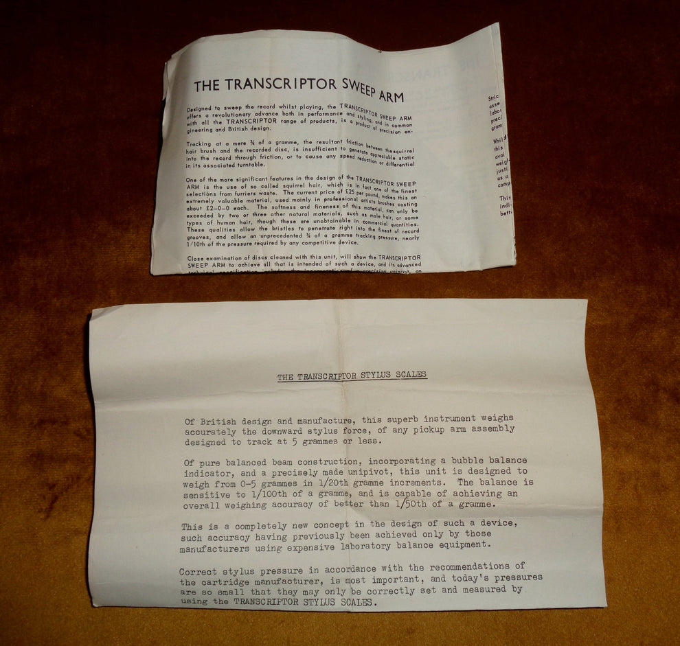 Vintage Transcriptor Stylus Scales For Measuring Pressure Of A Pick Up ...