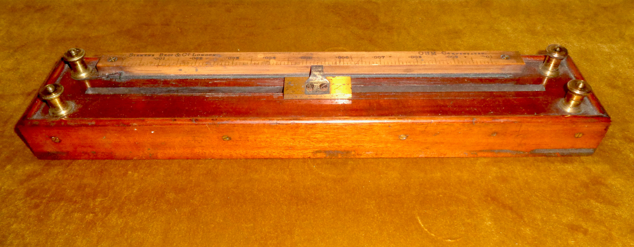Vintage Siemens Brothers Slide Wire Potentiometer In Wood And Brass ...
