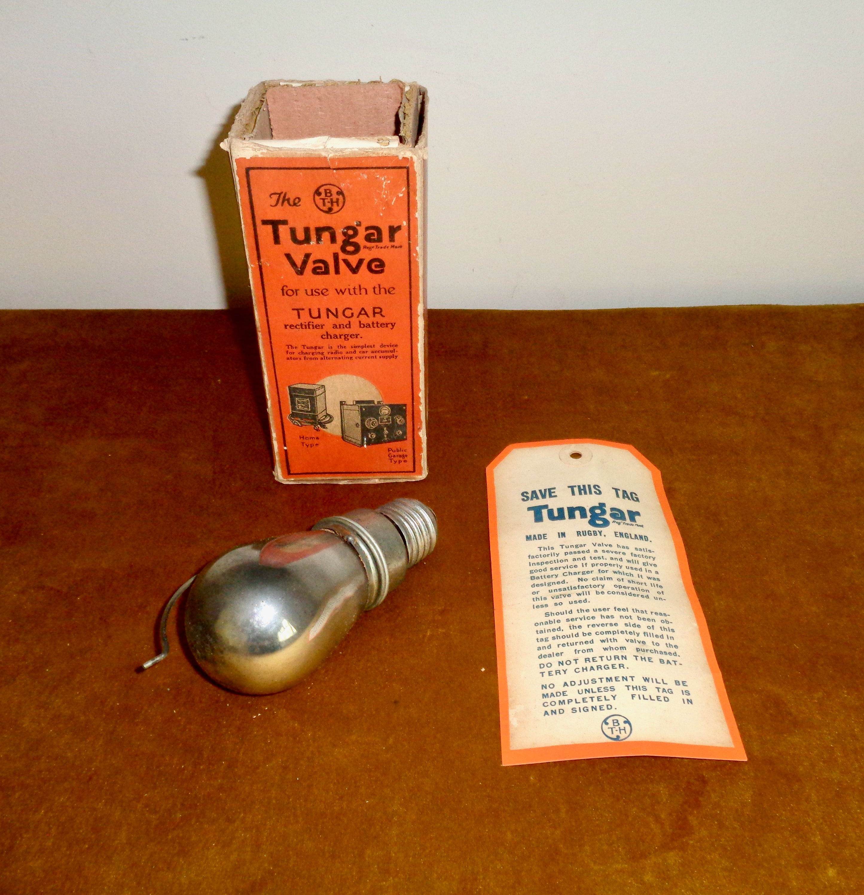 1920s Boxed Tungar Rectifier Valve Made by British Thomson Houston (BT ...