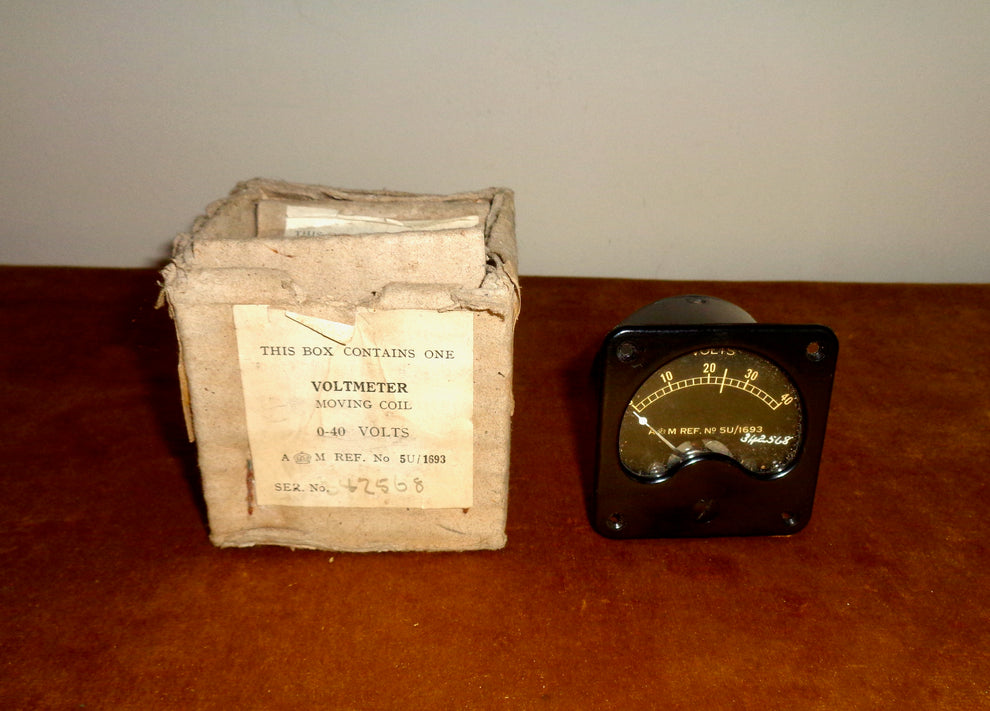 WW2 Aircraft Voltmeter 0-40 Volts 5U/1693 And New Old Stock – Mullard ...