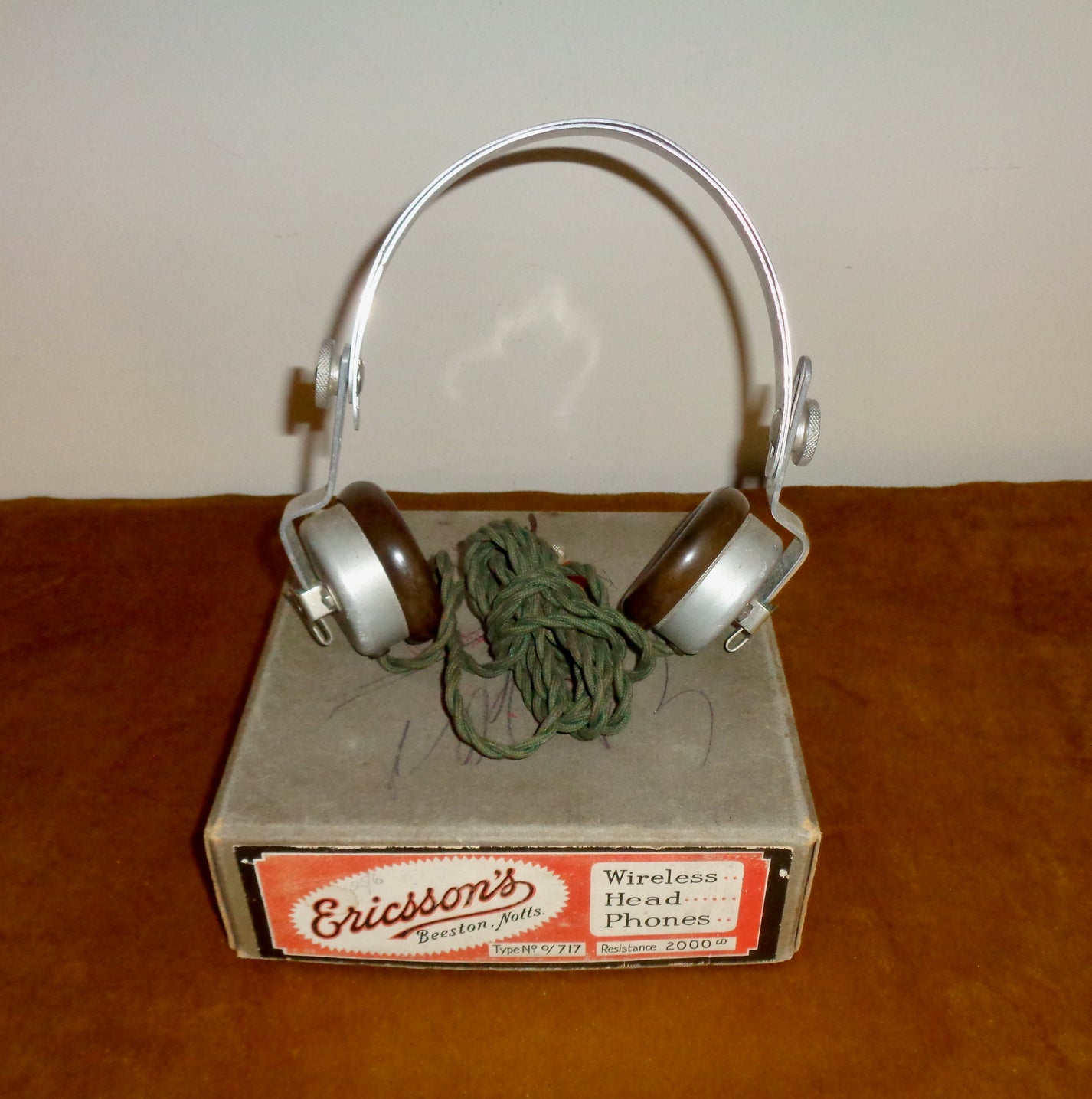 Vintage Boxed Ericsson Type 717 2000 Ohm Headphones Made From Aluminiu ...