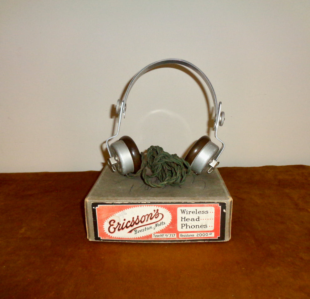 Vintage Boxed Ericsson Type 717 2000 Ohm Headphones Made From Aluminiu ...
