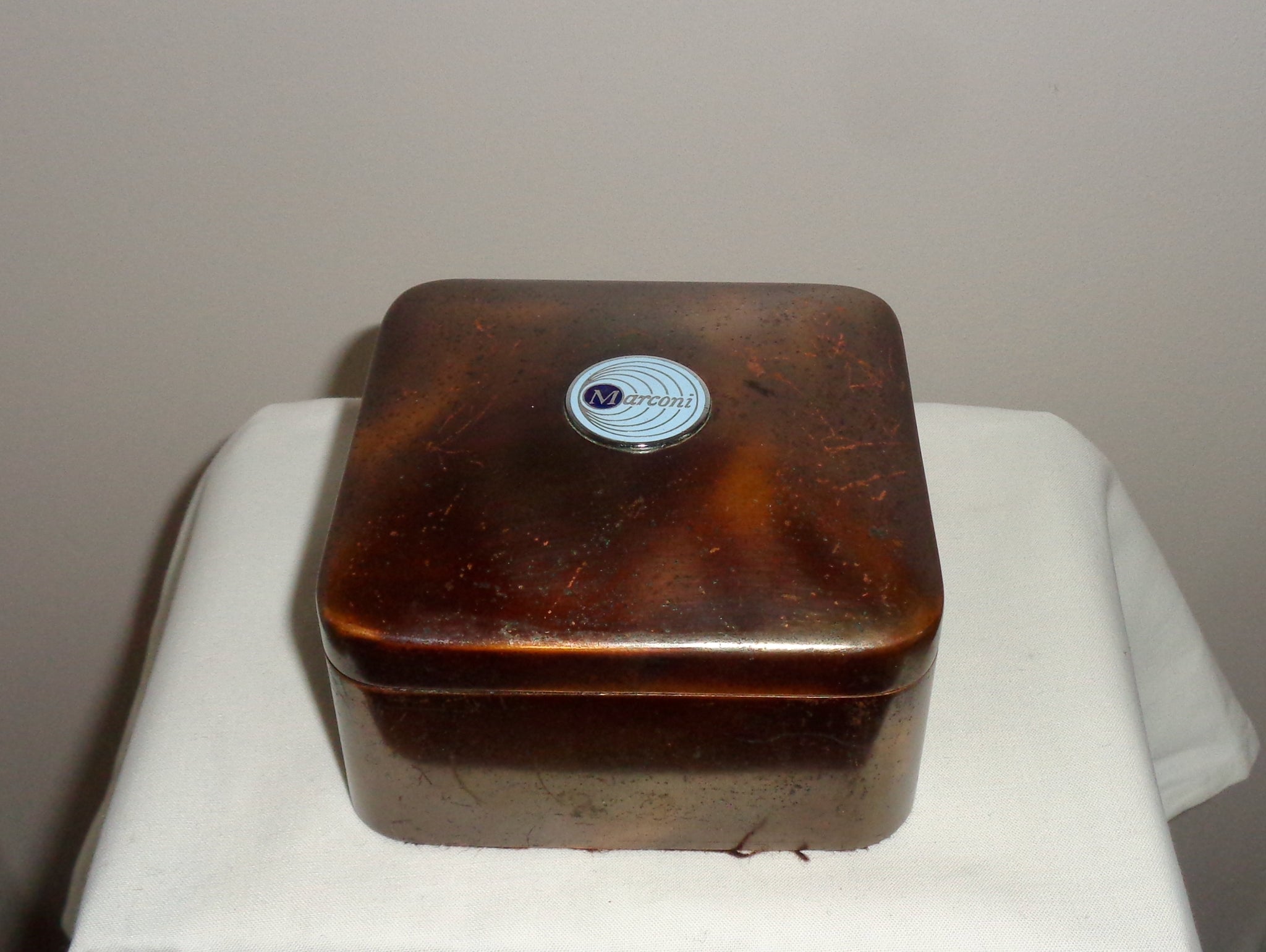 1950s Marconi Bronze/copper Microphone Tin – Mullard Antiques and ...