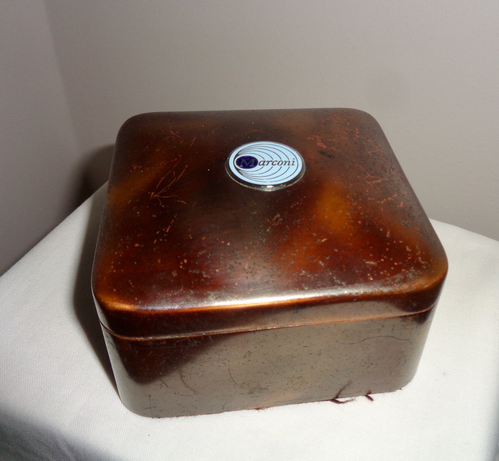 1950s Marconi Bronze/copper Microphone Tin – Mullard Antiques and ...