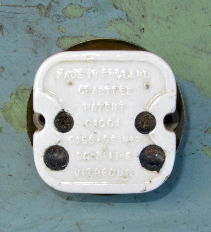 Vintage Crabtree Brass / White Ceramic British Toggle Light Switch Wit ...