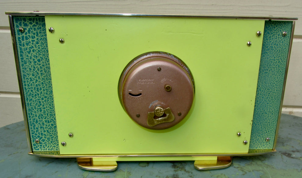 Vintage METAMEC Atomic Eye Shelf/Mantle Clock In Brass With Green Crac ...