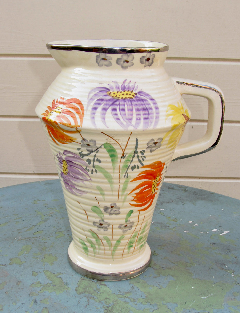 1950s Arthur Wood Pottery Clifton 644 Hand Painted Floral Jug – Mullard ...