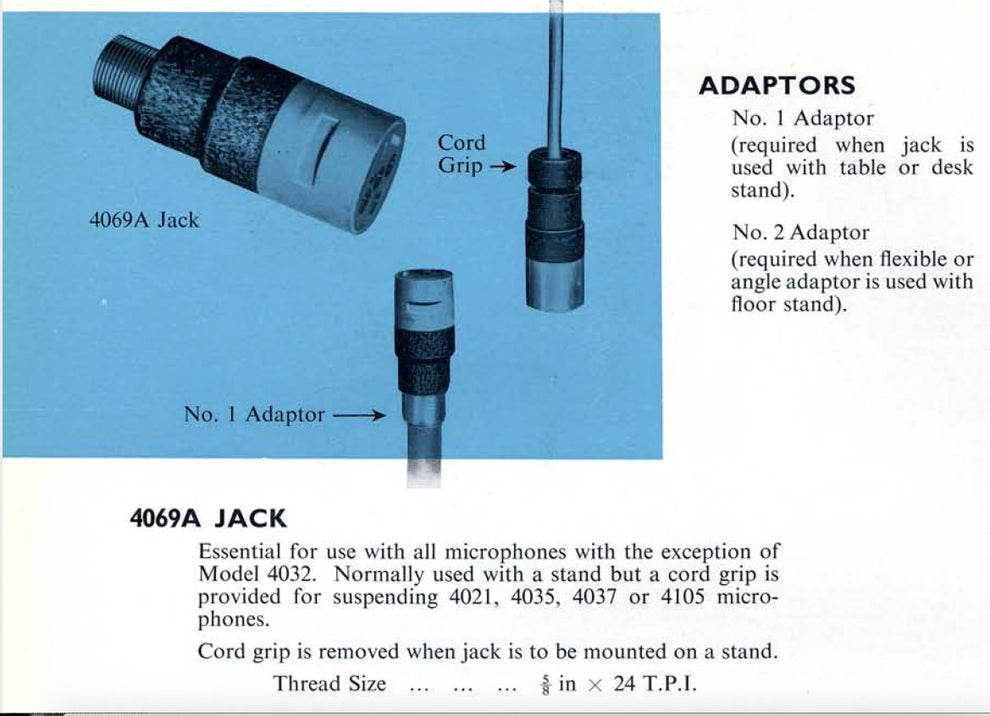 4069A Microphone Plug And Desk Stand For A 630A or STC 4021 Apple and ...
