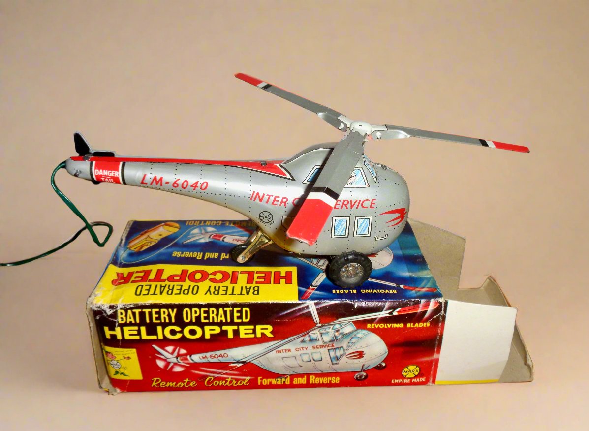 Vintage Tinplate Toy Helicopter Battery Operated By Louis Marx & Co In ...