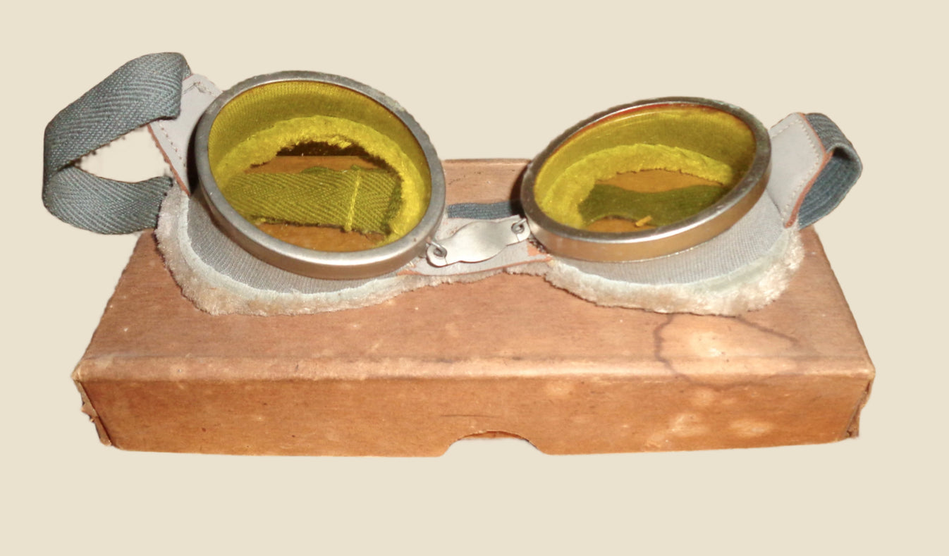 WW2 British Military MT Goggles With Yellow Tinted Round Lenses ...